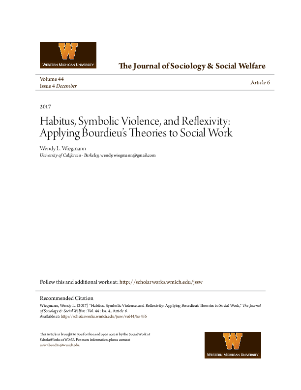 (PDF) Habitus, Symbolic Violence, and Reflexivity: Applying Bourdieu' s ...