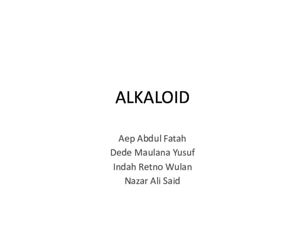 (PPT) ALKALOID ppt