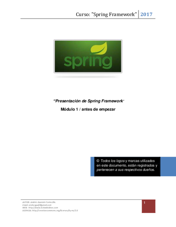 (PDF) Curso: "Spring Framework" 2017 " Presentación de Spring Framework ...