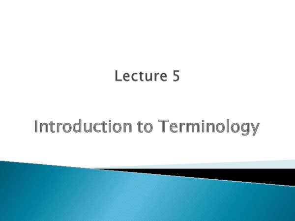 (PDF) Introduction to Terminology