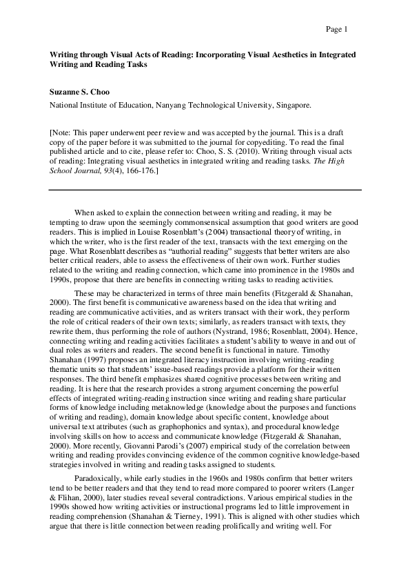 (PDF) Writing through Visual Acts of Reading: Incorporating Visual ...