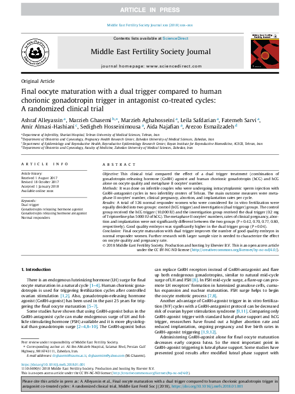 (PDF) Final oocyte maturation with a dual trigger compared to human ...