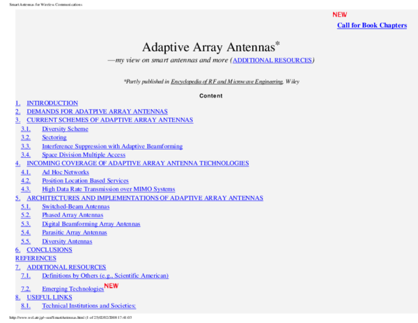 Pdf Smart Antennas For Wireless Communications Adaptive Array Antennas —my View On Smart 
