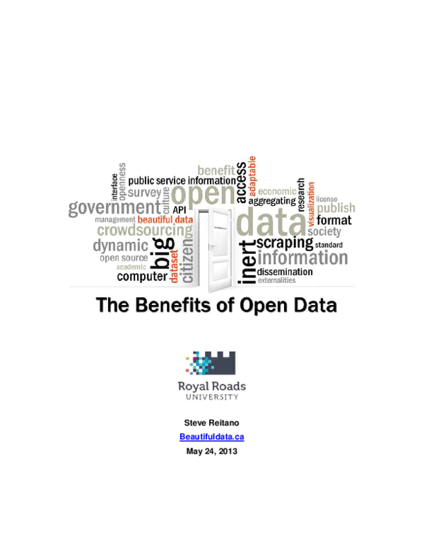 (PDF) The Benefits of Open Data Final Report