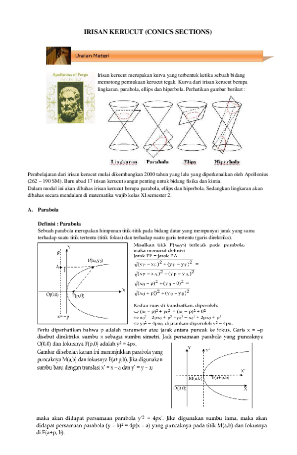 (PDF) IRISAN KERUCUT (CONICS SECTIONS