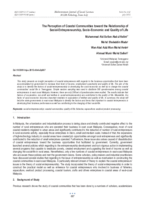 (PDF) The Perception of Coastal Communities toward the Relationship of ...