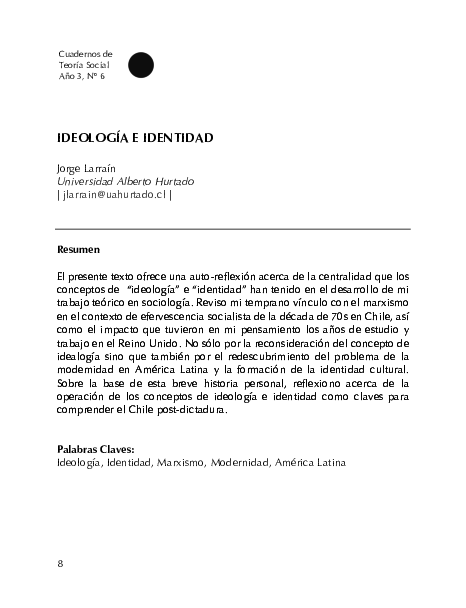 (PDF) Ideología e Identidad