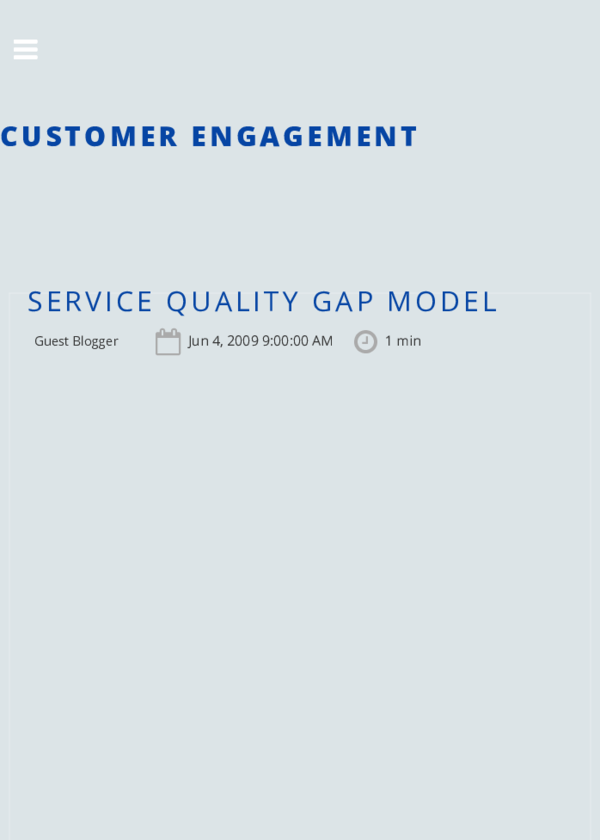 (PDF) Service Quality Gap Model