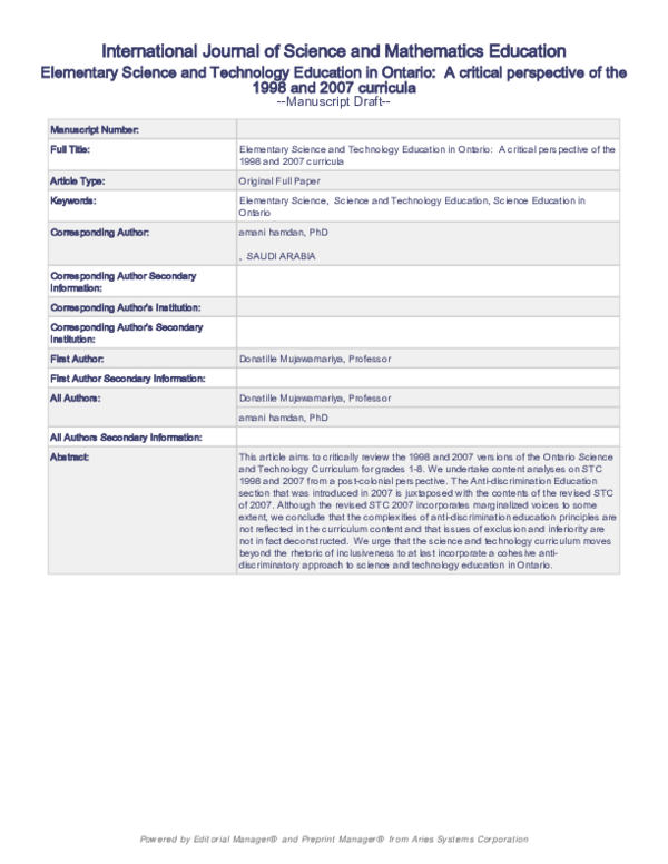 (PDF) International Journal of Science and Mathematics Education