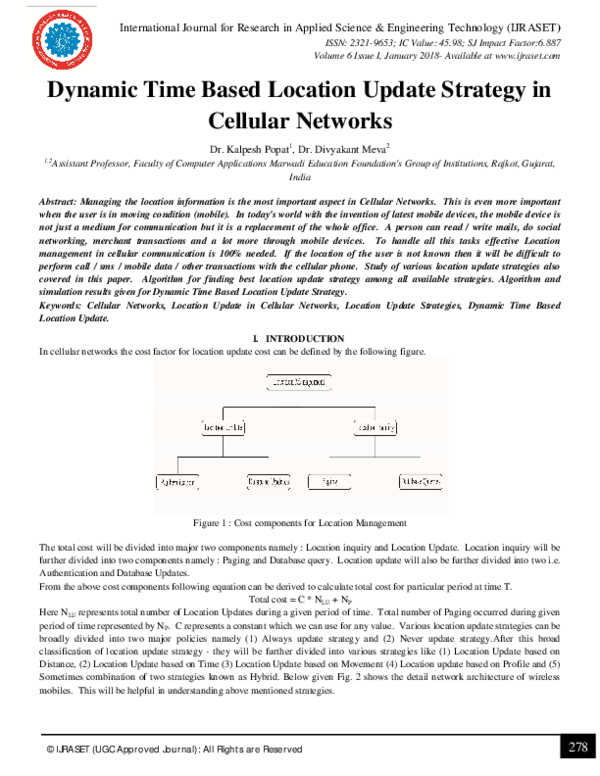 (PDF) Dynamic Time Based Location Update Strategy in Cellular Networks