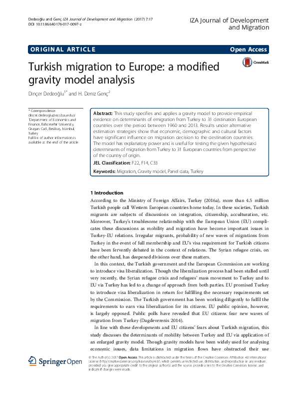 Gravity Model Of Migration