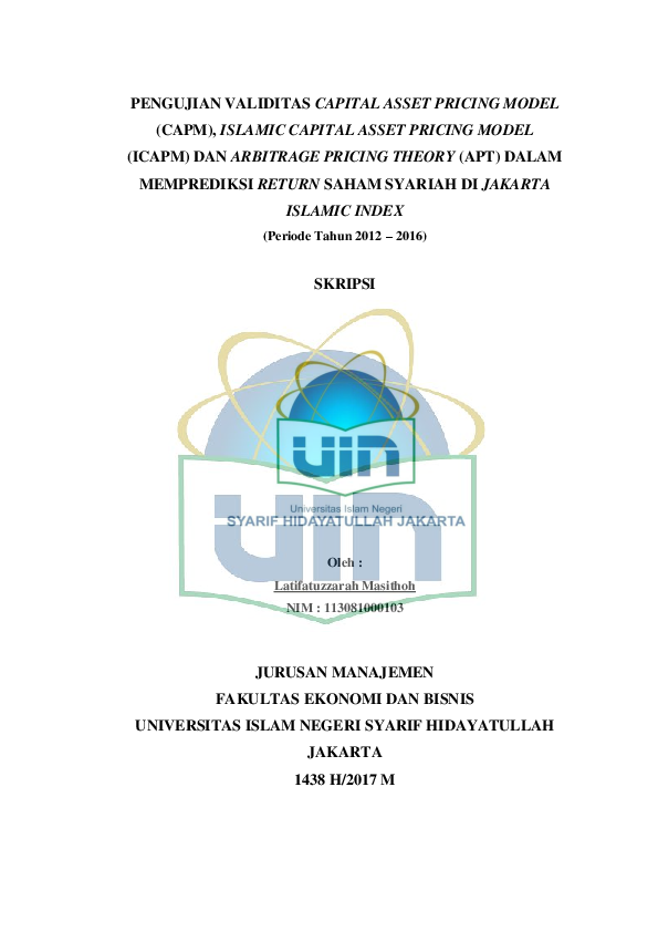 (PDF) PENGUJIAN VALIDITAS CAPITAL ASSET PRICING MODEL (CAPM), ISLAMIC ...