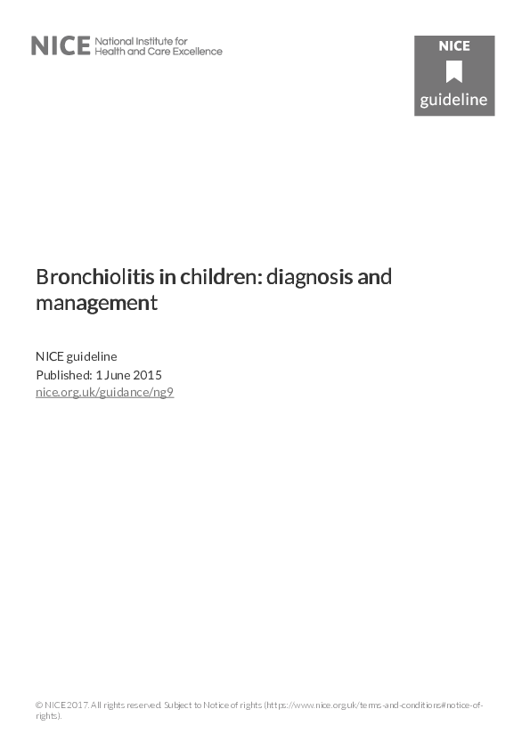 (PDF) Bronchiolitis in children: diagnosis and Bronchiolitis in ...