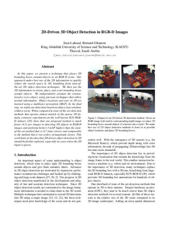 (PDF) 2D-Driven 3D Object Detection in RGB-D Images