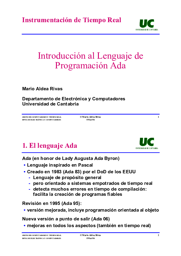 (PDF) GRUPO DE COMPUTADORES Y TIEMPO REAL Introducción al Lenguaje de ...
