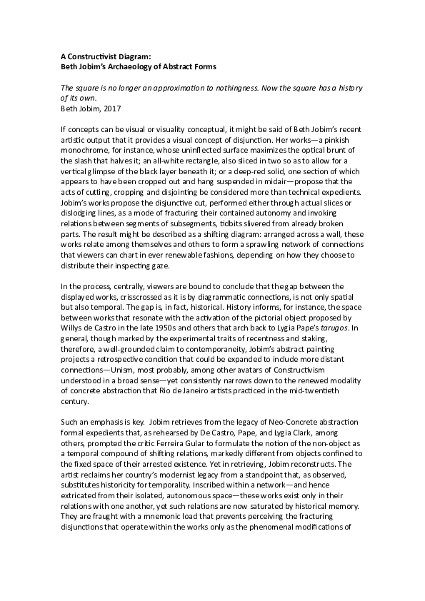 (DOC) A Constructivist Diagram: Beth Jobim's Archaeology of Abstract ...