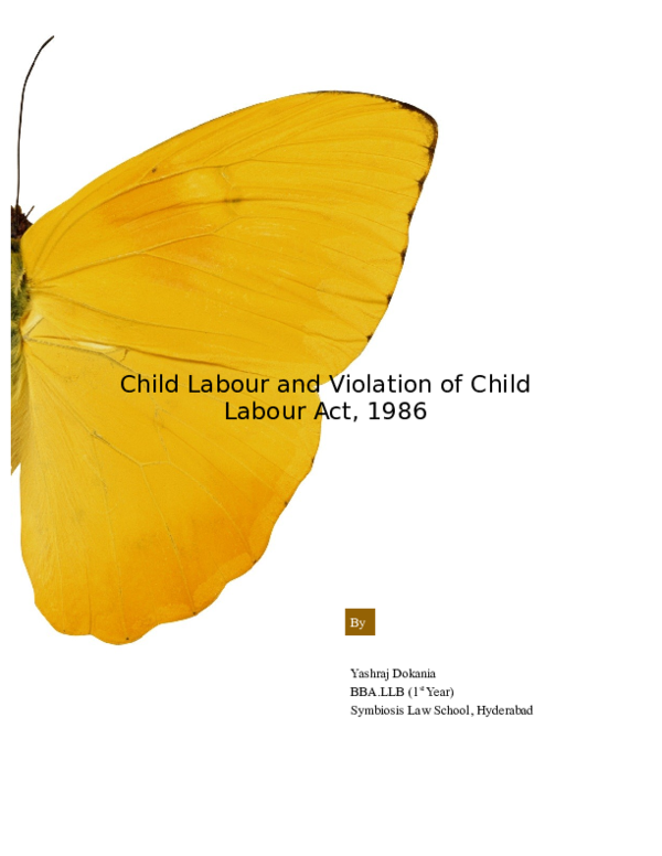 (DOC) Child Labour and Violation of Child Labour Act, 1986