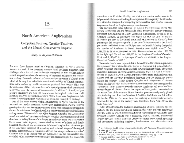 (PDF) North American Anglicanism: Competing Factions, Creative Tensions ...