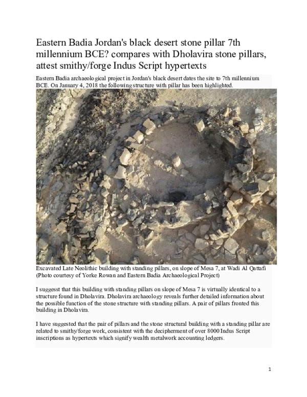 (PDF) Eastern Badia Jordan's black desert stone pillar 7th millennium ...