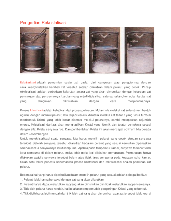 (DOC) Pengertian Rekristalisasi