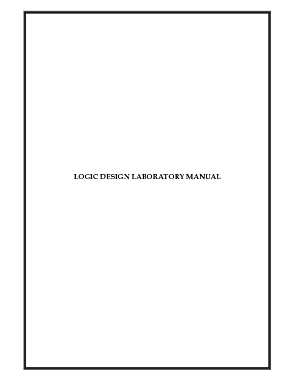 (PDF) LOGIC DESIGN LABORATORY MANUAL