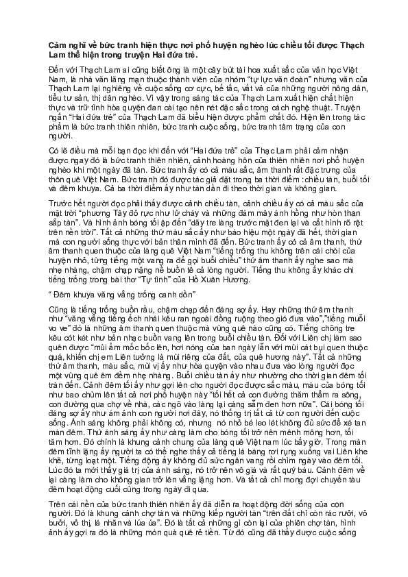 (DOC) Th ch Lam th hi n trong truy n Hai đ a tr