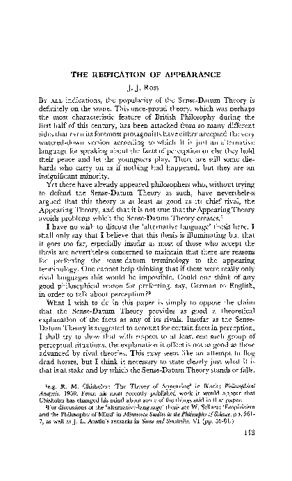 (PDF) Jacob Joshua Ross, “The Reification of Appearance,” Philosophy ...