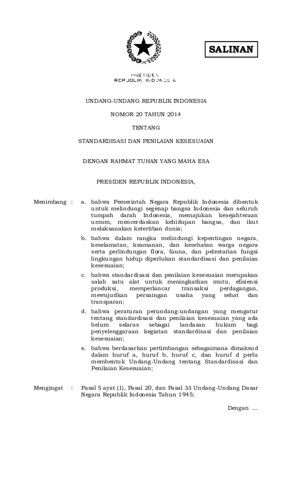 (PDF) UU-20 TAHUN 2014 TENTANG SPK