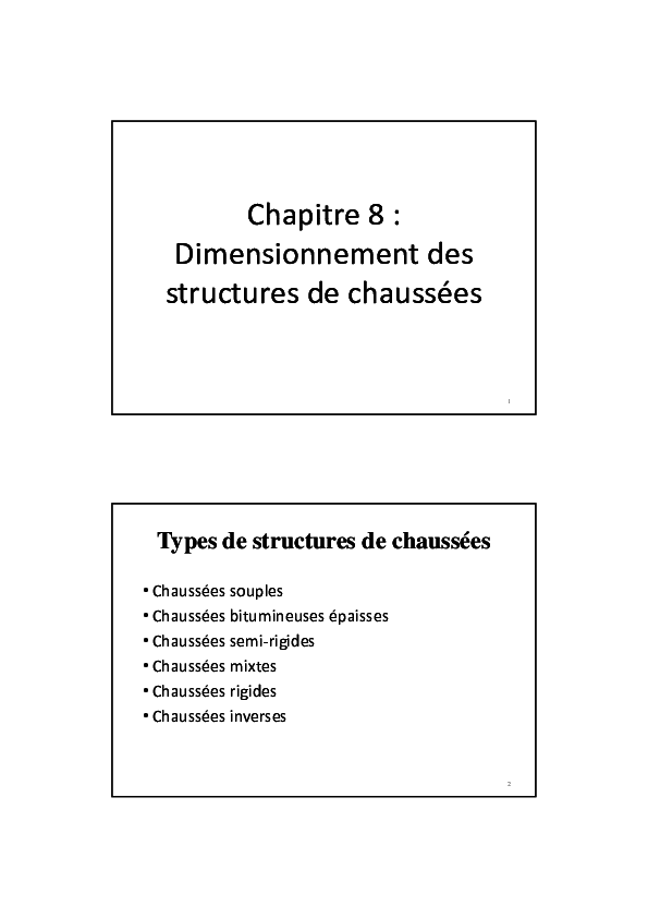 (PDF) Chapitre 8 : Chapitre 8 : Dimensionnement des structures de chaussées Types de structures ...
