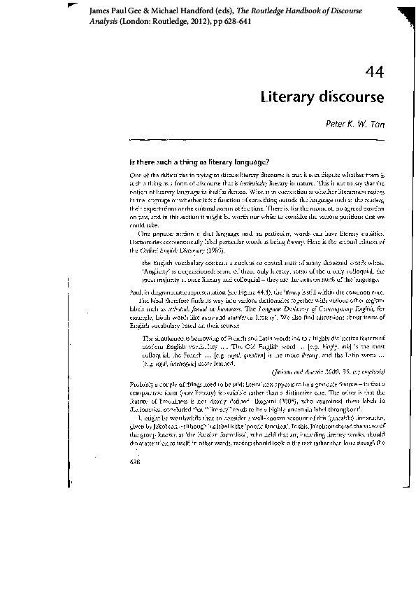 (PDF) Literary discourse