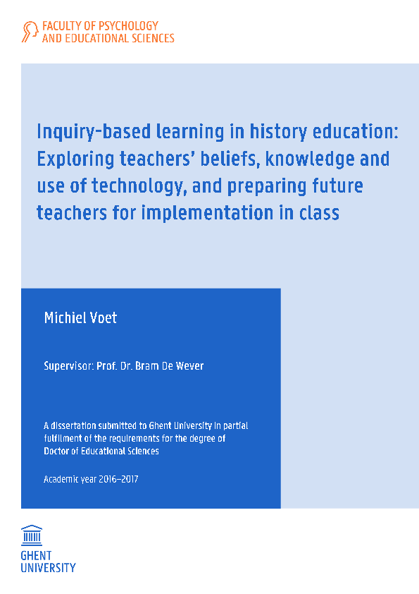 (PDF) Inquiry-based learning in history education: Exploring teachers ...