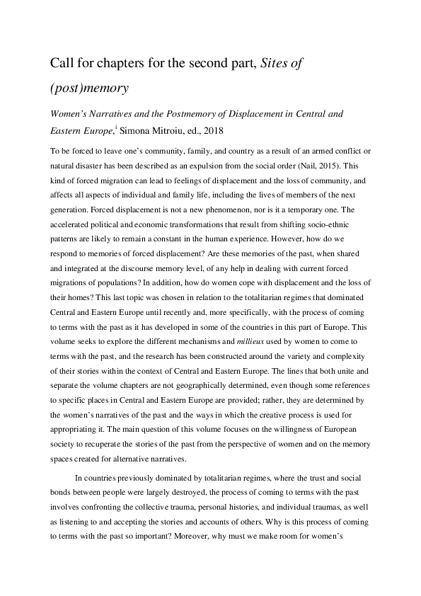 (PDF) Call for chapters