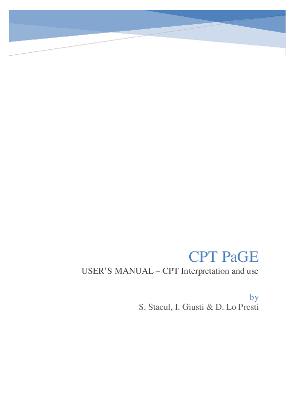 (PDF) CPT PaGE USER'S MANUAL – CPT Interpretation and use
