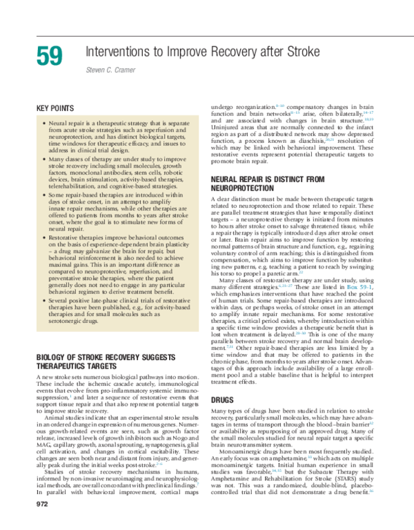 (PDF) 59 Interventions to Improve Recovery after Stroke
