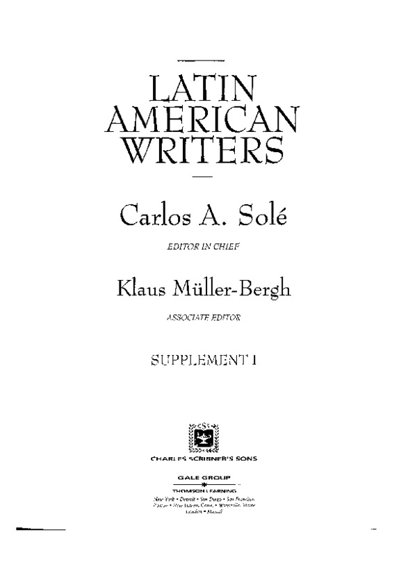 (PDF) LATIN AMERICAN WRITERS @BULLET THOMSON LEARNING