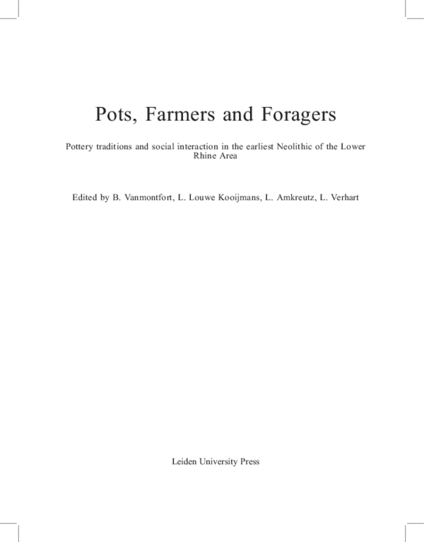 (PDF) Pots, Farmers and Foragers Pottery traditions and social ...