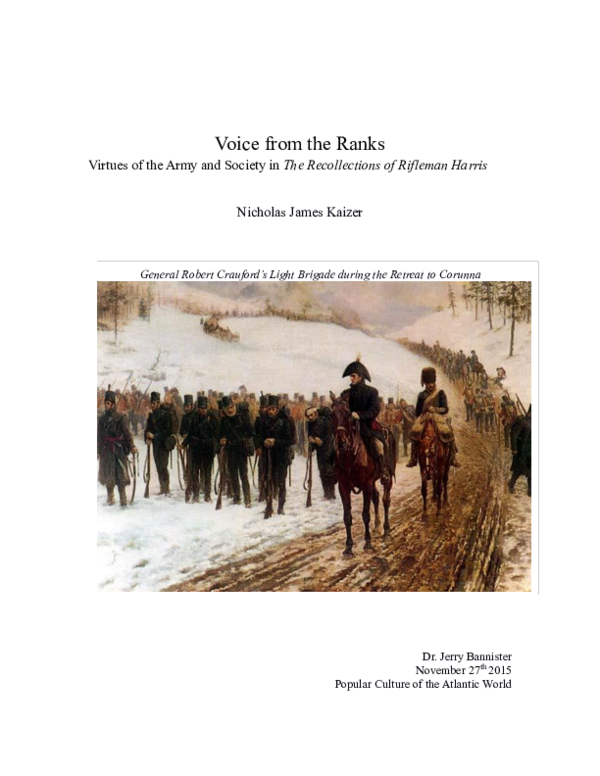 (PDF) Voice from the Ranks: Virtues of the Army and Society in The ...