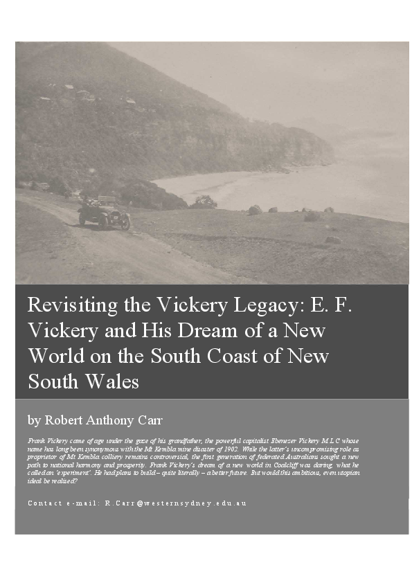 (PDF) Revisiting the Vickery Legacy: E. F. Vickery and His Dream of a ...