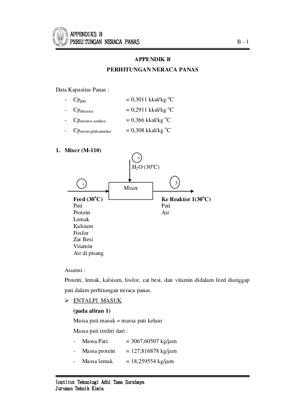 (PDF) APPENDIKS B PERHITUNGAN NERACA PANAS