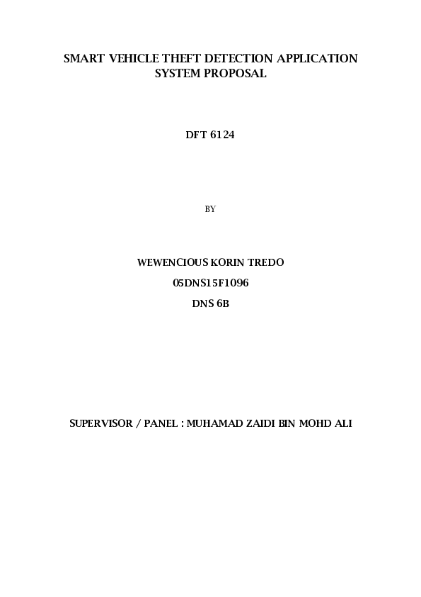 Doc Smart Vehicle Theft Detection Proposal