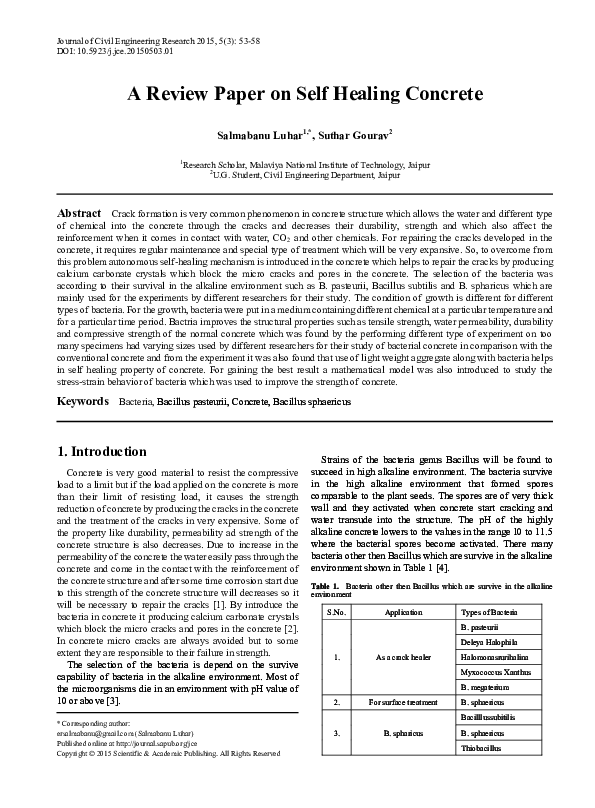 (PDF) A Review Paper on Self Healing Concrete