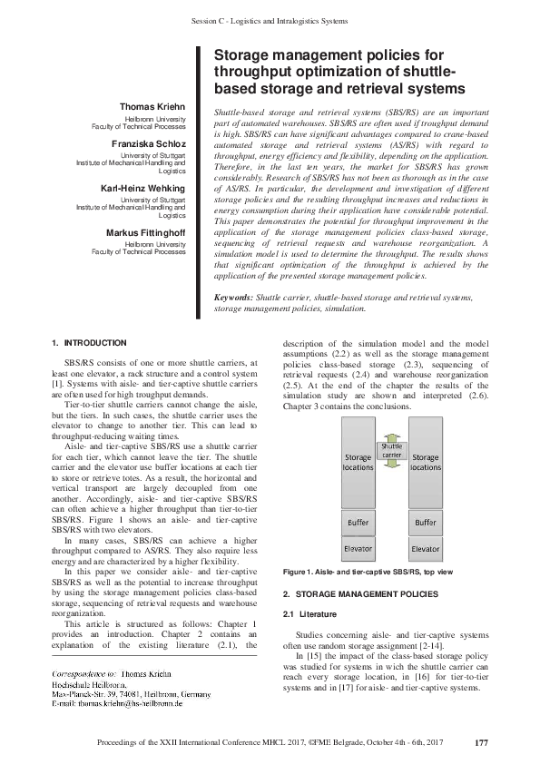 Pdf Concurrent Optimization Of Shared Location Assignment And Storageretrieval Scheduling In