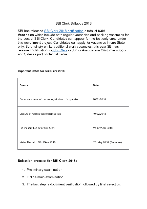 (PDF) SBI Clerk Syllabus 2018 | Ankita Banerjee - Academia.edu