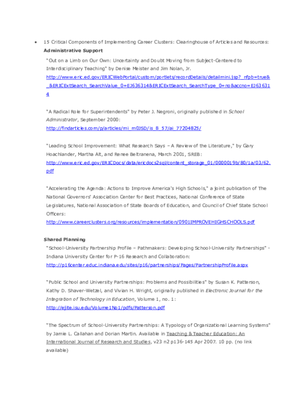 (DOC) 15 Critical Components of Implementing Career Clusters.docx ...