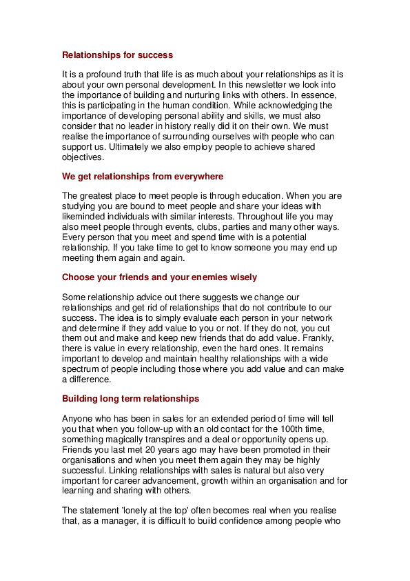 (DOC) Relationships for success | Riaan Steenberg - Academia.edu