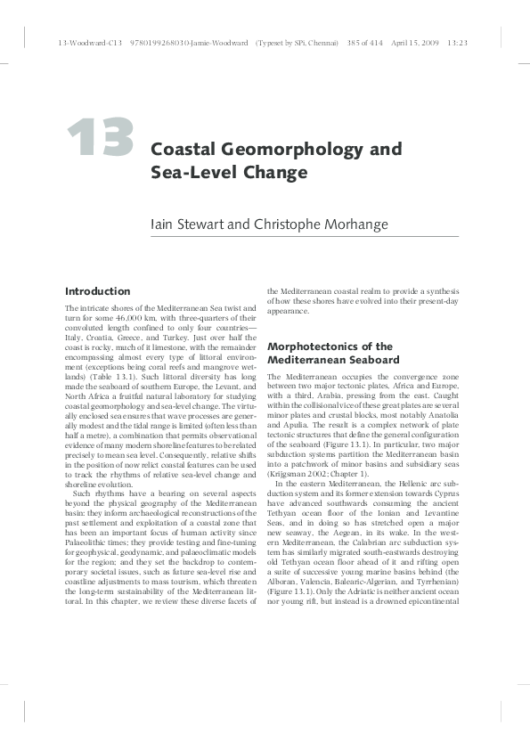 (PDF) Coastal geomorphology and sea-level change