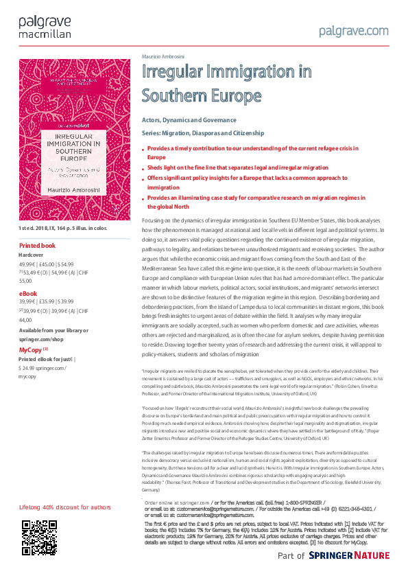 (PDF) Irregular Immigration in Southern Europe. Actors, Dynamics and ...