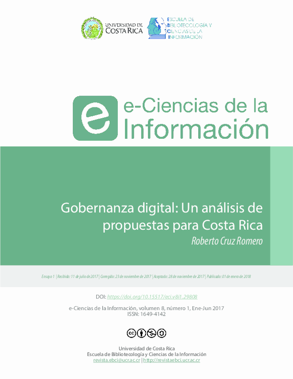 (PDF) Gobernanza digital en Costa Rica: un análisis de propuestas