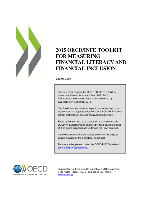 (PDF) OECD INFE Toolkit Measuring Financial Literacy