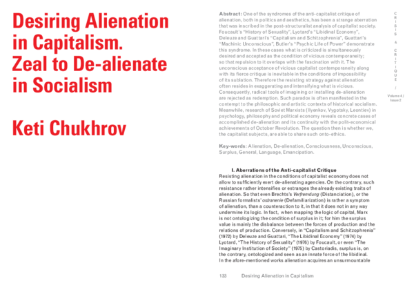 (PDF) Desiring Alienation in Capitalism. Zeal to De-alienate in ...